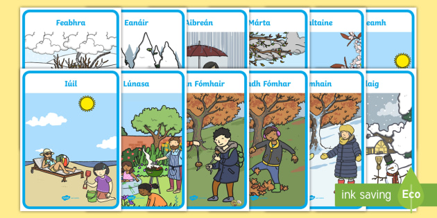 Míonna na Bliana Póstaeir Thaispeána (teacher made)