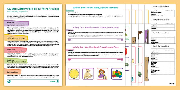 Key Word Activity Pack 4: Four-Word Activities