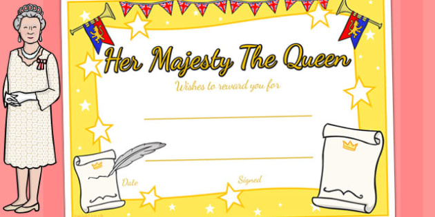 Queen's Birthday Certificates (teacher made)