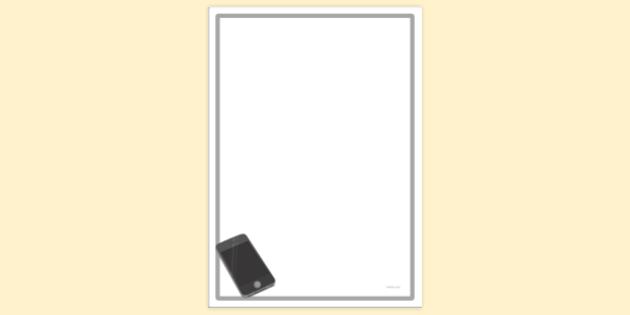 FREE! - Simple Blank Mobile Phone Page Border | Twinkl