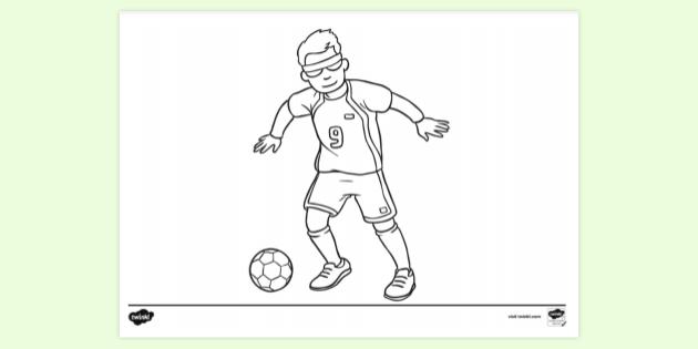 Paralympic Footballer Colouring | Colouring Sheets