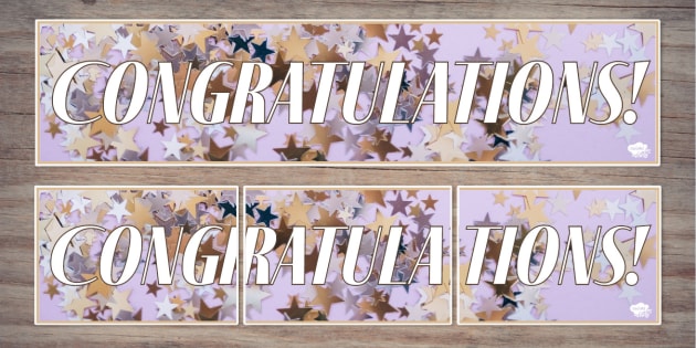 Stars Congratulations Banner | Twinkl Party (teacher made)