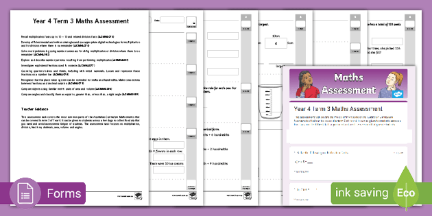Year 4 Term 3 Maths Assessment (teacher made) - Twinkl
