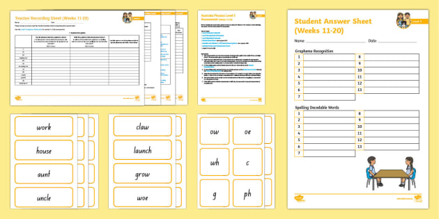 Level 5 Phonics Assessment Pack Weeks 11-20