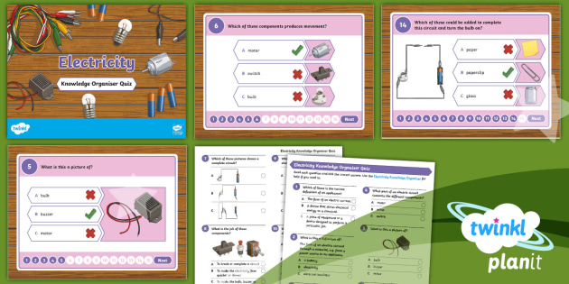 Retrieval Practice: Science: Electricity: Year 4: Knowledge Organiser Quiz