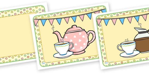 Tea Shop Role Play Place Mats - tea shop, role play, place mats, tea shop