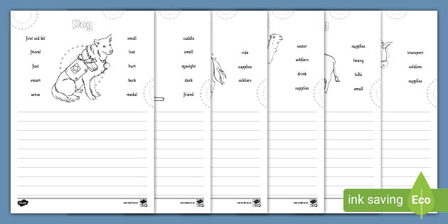 ANZAC Animals Writing Frames (teacher made)
