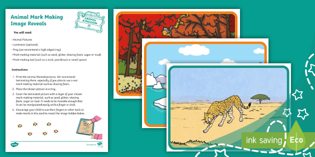 Animal Mark-Making Image Reveal Activity