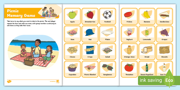 Picnic Memory Game (teacher made)