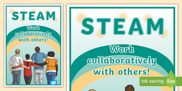 STEAM Work Collaboratively Display Poster (teacher made)