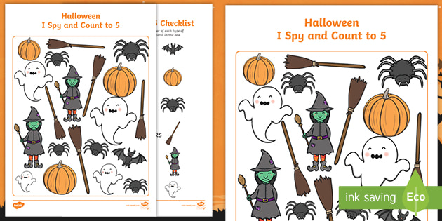 Halloween I Spy and Count Activity to 5 (teacher made)