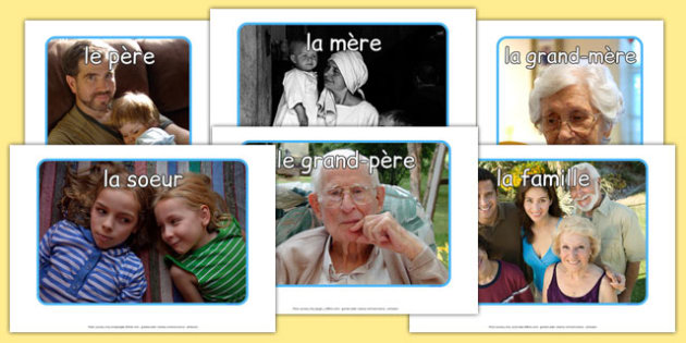 Ma famille Display Photos French (teacher made)