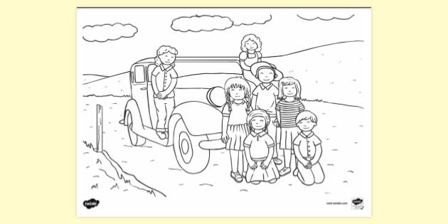 FREE! - Travel In Car - Colouring Sheet (teacher made)