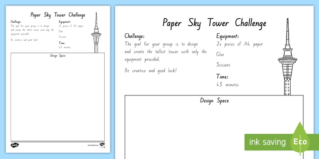 STEAM Paper Sky Tower Challenge (teacher made)