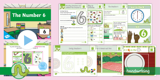Twinkl Handwriting: Number Formation - The Number 6 Activity Pack