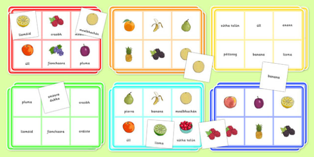 Fruit in Irish | Bingo Gaeilge | Twinkl | (teacher made)
