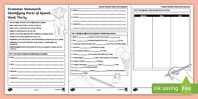 Grammar Homework Week Thirty (teacher made)