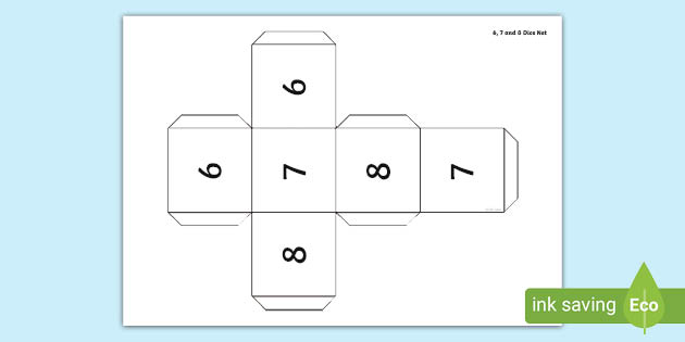 👉 6, 7 and 8 Dice Net (teacher made)
