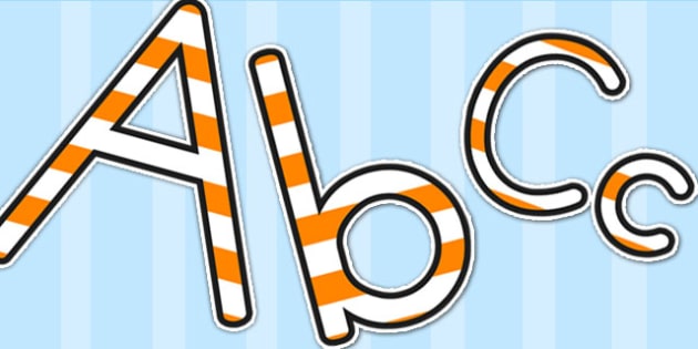 FREE! - Stripey Orange Display Lettering (Teacher-Made)