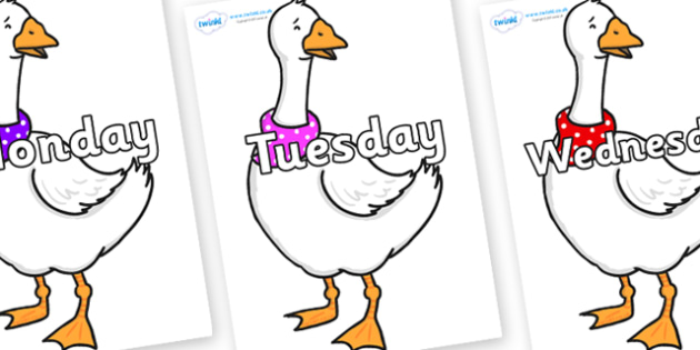 FREE! - Days of the Week on Goosey Loosey (teacher made)