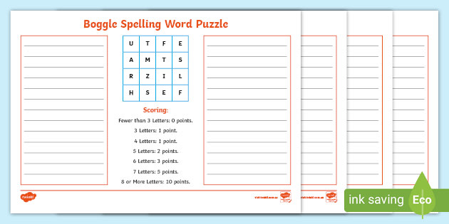 Boggle Word Puzzle Worksheets Yr 5/6 (Teacher-Made)