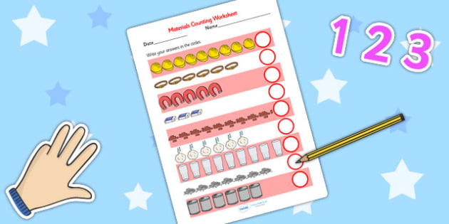 Materials Counting Worksheet (teacher made)