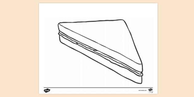 Food Sandwich Colouring | Colouring Sheets
