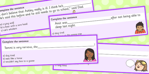 Animal Idioms Complete The Sentence Set 3