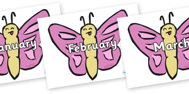 FREE! - Months of the Year on Butterflies (teacher made)