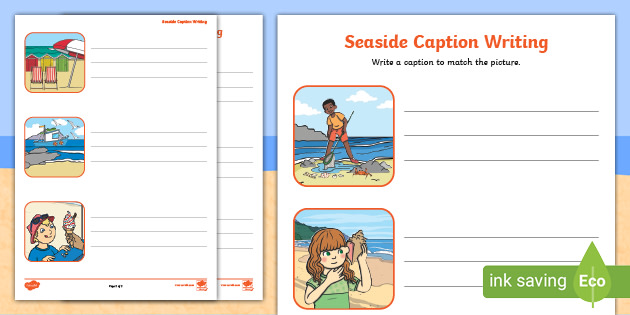 Seaside Caption Writing Activity (teacher made)