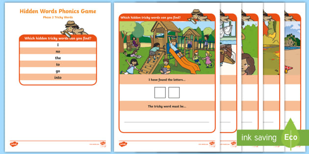 Phase 2 Tricky Words: Hidden Words Phonics Game