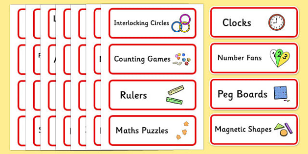 👉 Editable Maths Area Resource Labels (Red)