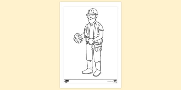 FREE! - Construction Builder Colouring | Colouring Sheets