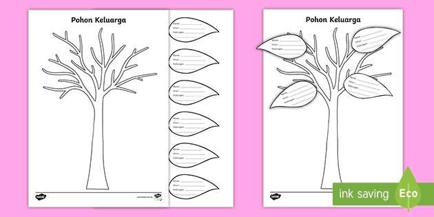 My Family Tree Cut & Paste Worksheet Indonesian