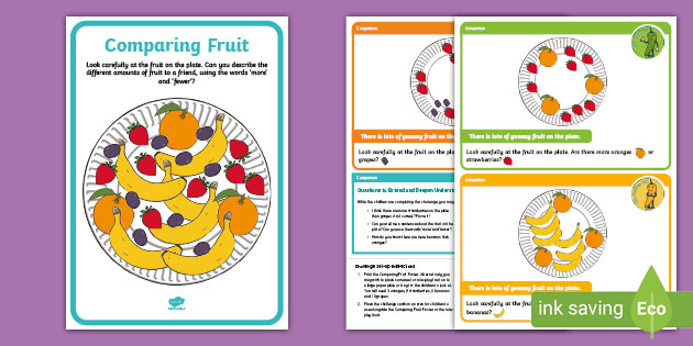 EYFS Maths Comparison Chilli Challenges: Comparing Quantities of Fruit