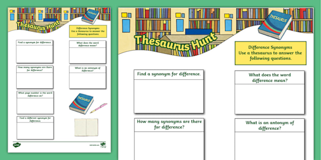 Thesaurus Skills Worksheet • Twinkl.com.au