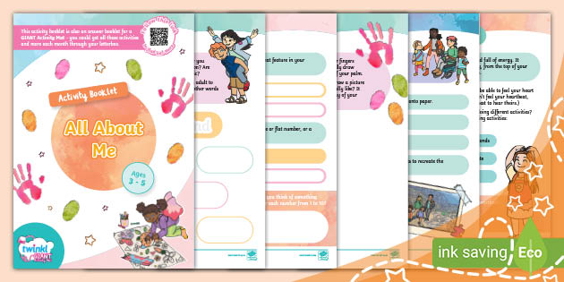 All About Me Activity Booklet (Ages 3 - 5) (teacher made)