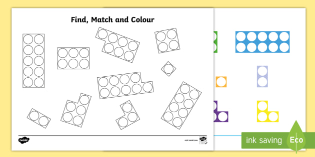 Number Shape Find, Match and Colour Activity - KS1 Maths Primary