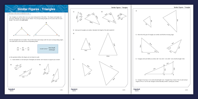 Similar Triangles Worksheet