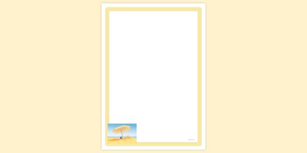 FREE! - Simple Blank Seabeach Page Border | Page Borders | Twinkl