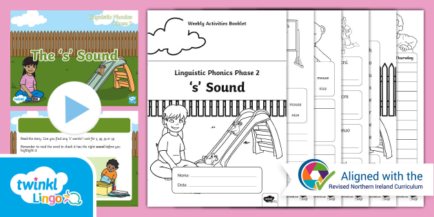 Northern Ireland Linguistic Phonics Phase 2 's' Sound Weekly Activities Pack