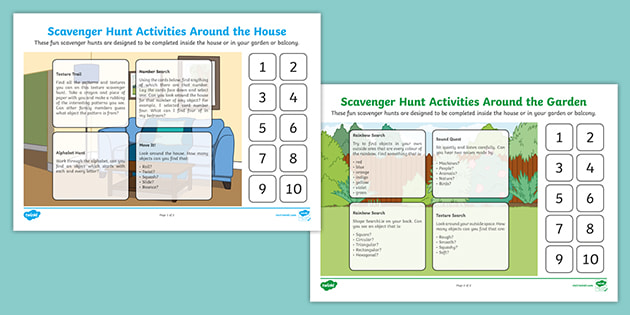 Scavenger Hunt Challenge Cards - School Closure Resources