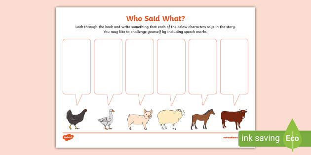 Who Said What? to Support Teaching on Hattie and the Fox