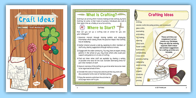 Staff Wellbeing Craft Ideas | Relaxing Mind Crafts Download