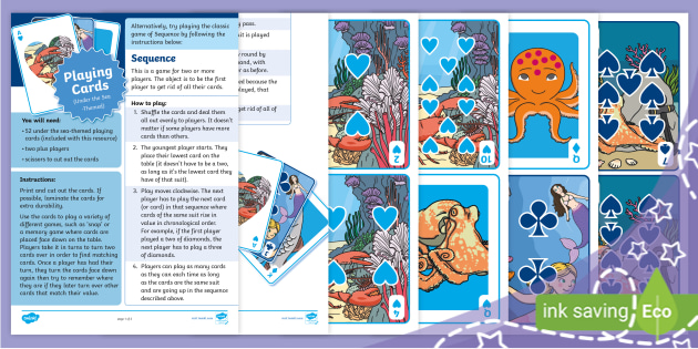 Playing Cards (Under the Sea-Themed)