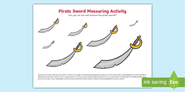👉 Pirate Sword Measuring Activity - Twinkl - Maths - KS1