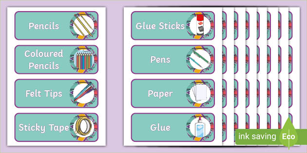Visual Arts Resource Labels (teacher made)