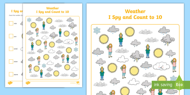 Weather I Spy and Count Activity to 10 (teacher made)