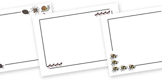 FREE! - Minibeasts Page Borders (Landscape) (teacher made)