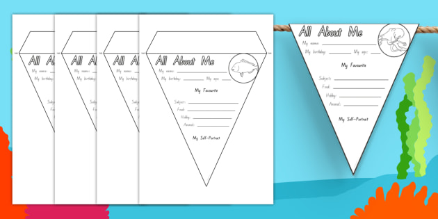 Under the Sea All About Me Display Bunting (teacher made)